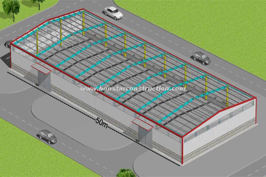 50m X 20m Prefabricated Steel Sturcture Warehouse - Buy Prefabricated ...
